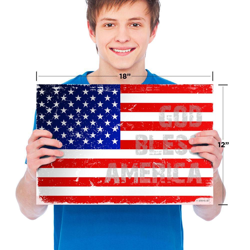 USA Flag God Bless America - Zendori Art